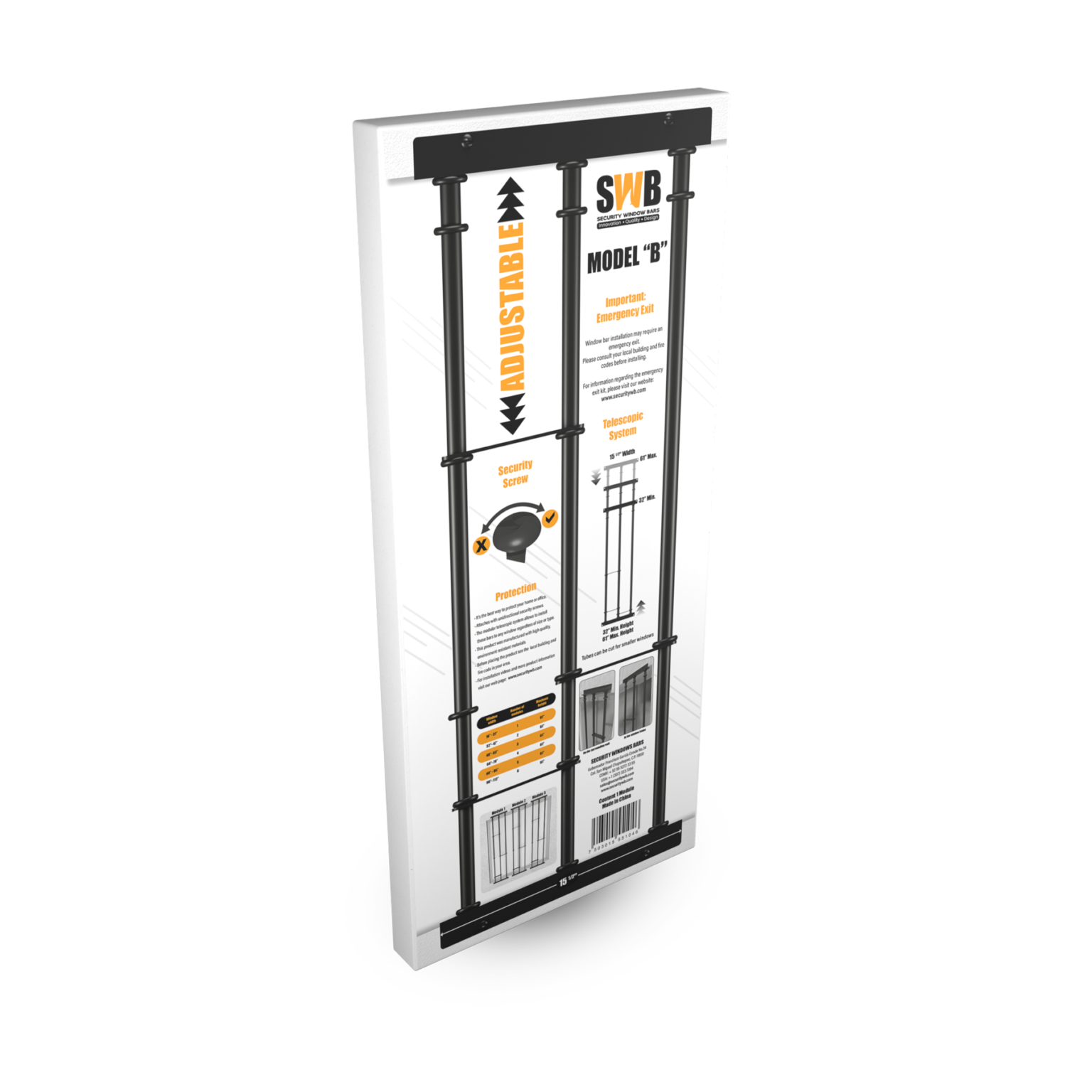 15-Minute Installation Security Window Bars – Telescopic, Stylish ...